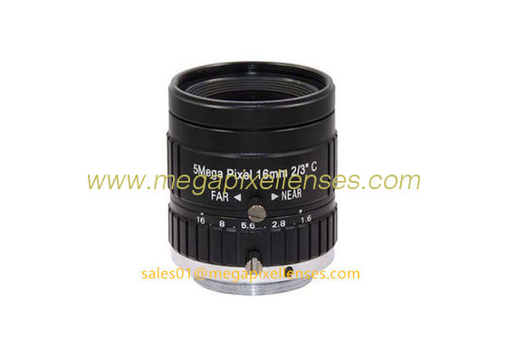 2/3" 12mm F1.6 Megapixel Manual IRIS C Mount Industrial FA Lens, 12mm 5MP machine vision ...