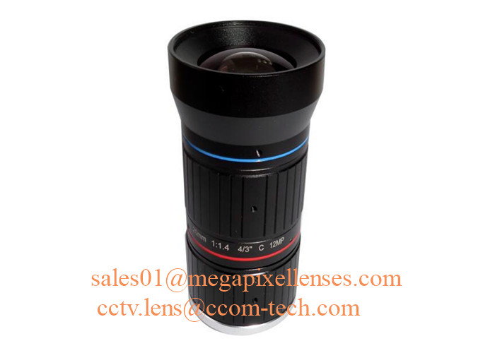 4/3" 20mm F1.4 12Megapixel C Mount Manual IRIS Low Distortion ITS Lens ...
