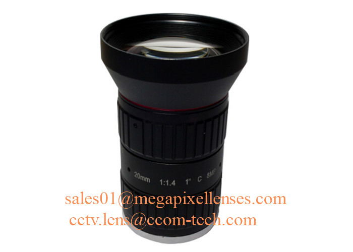 1" 20mm F1.4 8Megapixel C Mount Manual IRIS Low Distortion ITS Lens ...