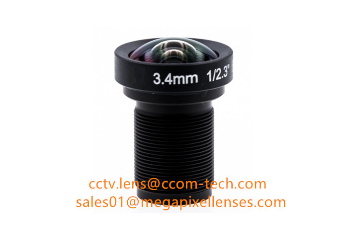 1/2.3" 3.4mm F2.8 16MP M12x0.5 mount non-distortion lens, megapixel low distortion lens for Gopro