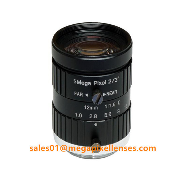 2/3" 12mm F1.6 Megapixel Manual IRIS C Mount Industrial FA Lens, 12mm 5MP machine vision ...